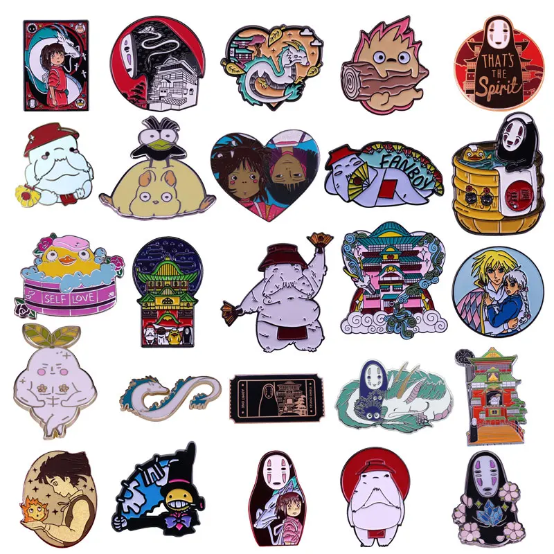 Spirited-Away-White-Dragon-Enamel-Pins-Slender-Man-Brooches-Badges ...