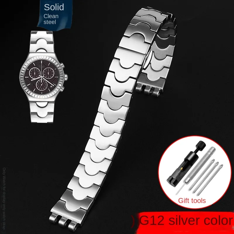 New Stainless Steel strap 12mm For Swatch steel metal watch band ...