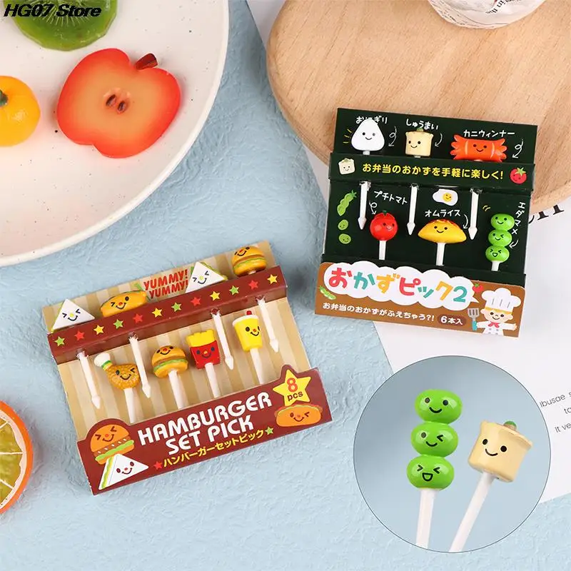 Palillos de aguja para fruta de 6/8 piezas para niños, Mini palillos de ...