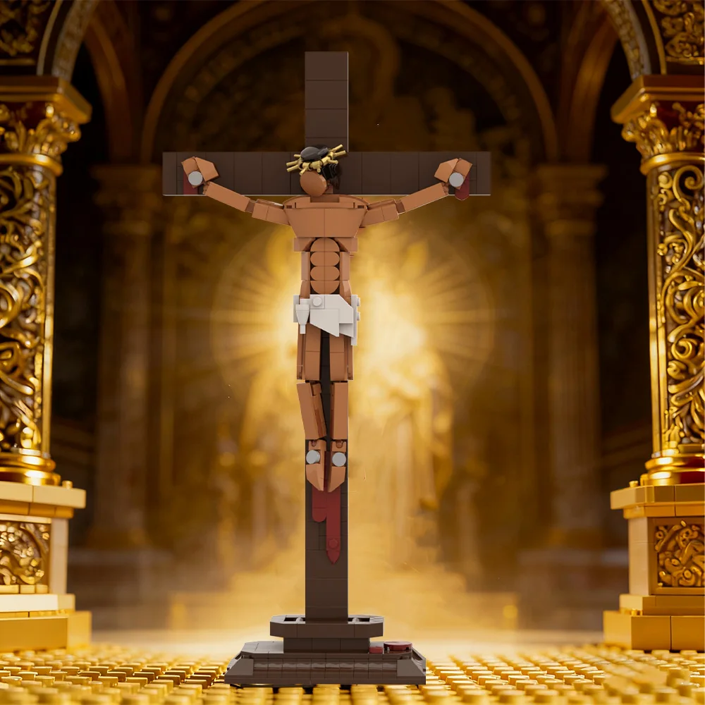 Gobricks MOC Christianity Jesus Cross Building Blocks Model Bible Jesus ...
