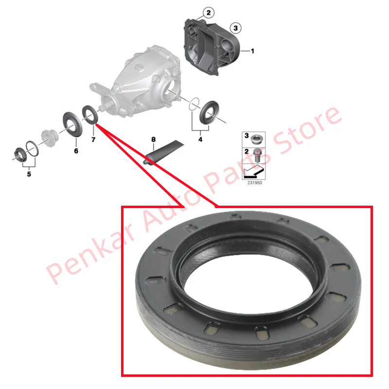 31507609535 Differential Pinion Shaft Oil Seal For BMW F20 E46 E90 F30 ...