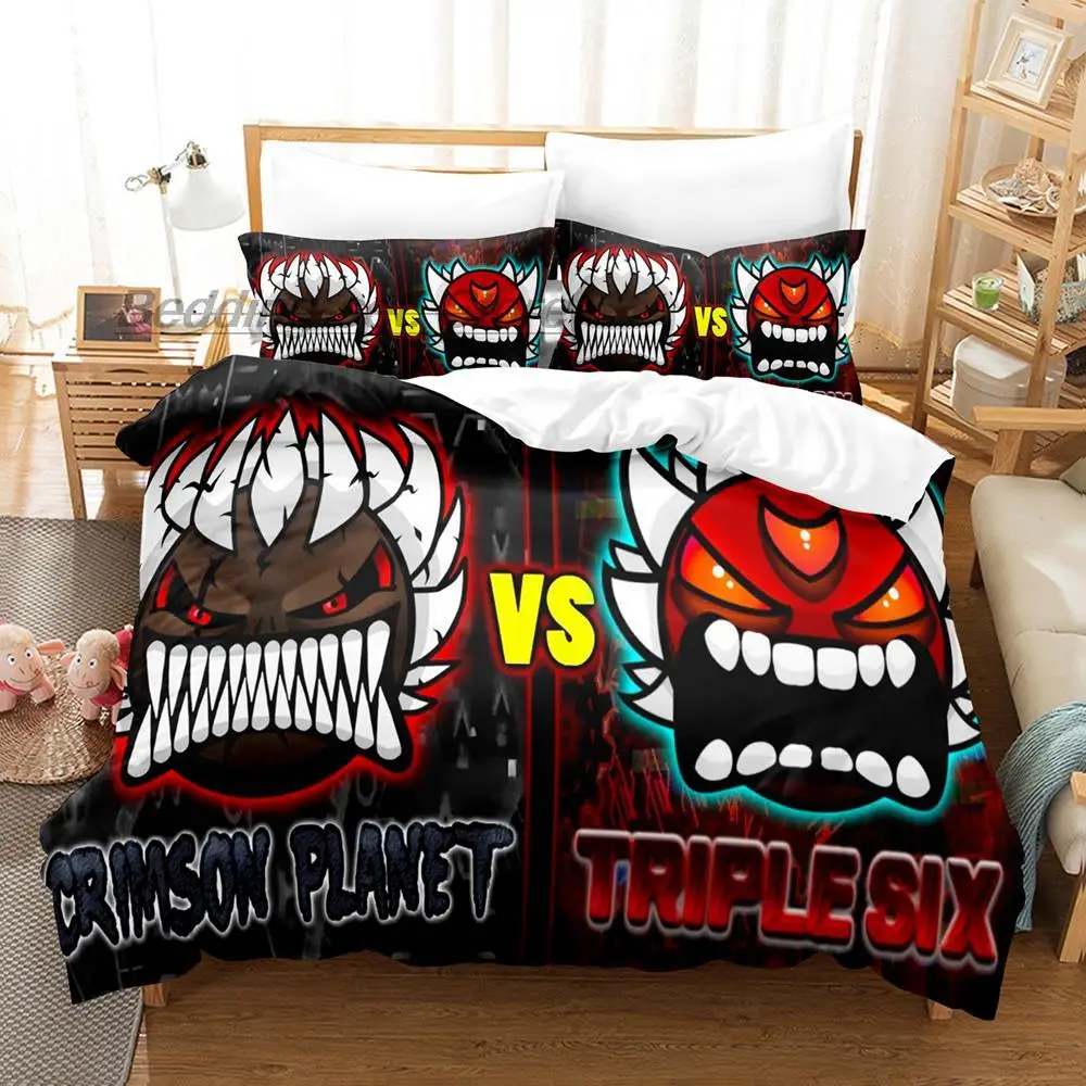 Angry-Geometry-Dash-Bedding-Set-Single-Twin-Full-Queen-King-Size-Bed ...