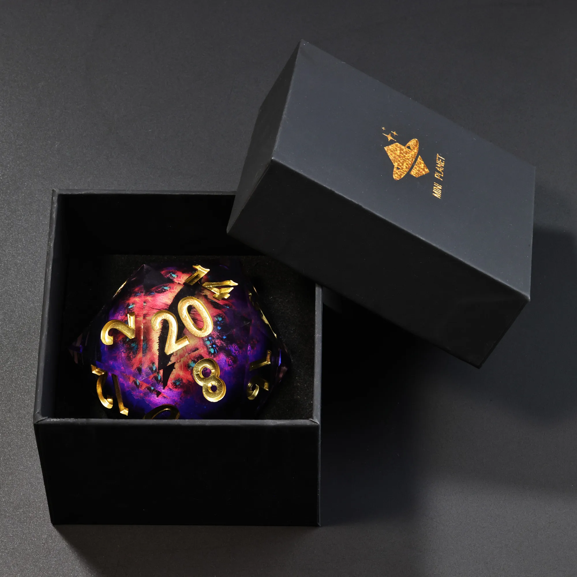 MINI-PLANET-50mm-D20-Dragon-Eye-Dice-DND-D20-Dice-With-Sharp-Edges-For ...