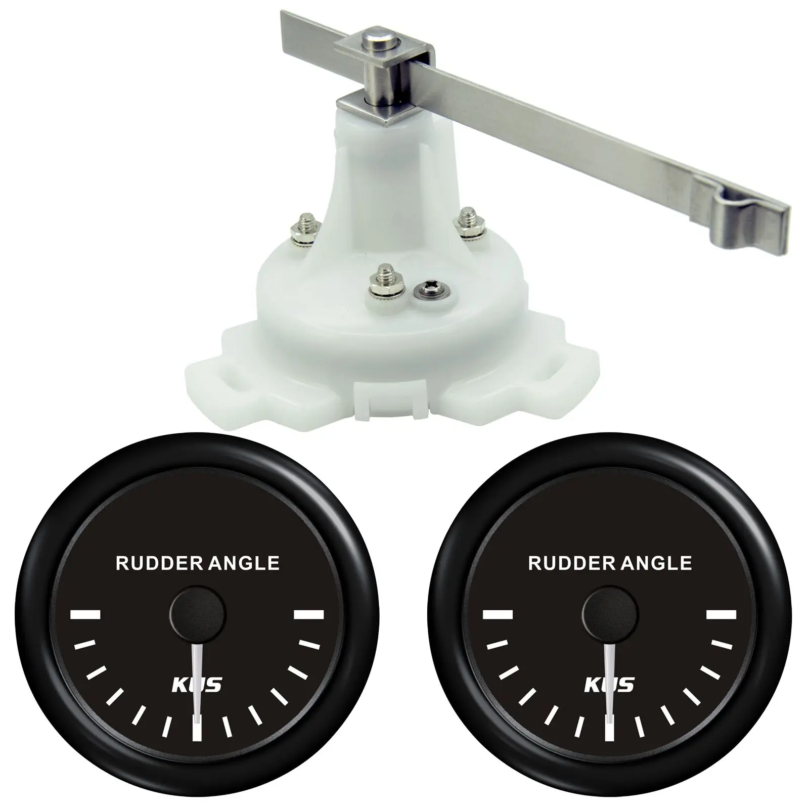 2 Pcs Kus Boat Marine Rudder Angle Gauge Indicator W/ Dual Station ...