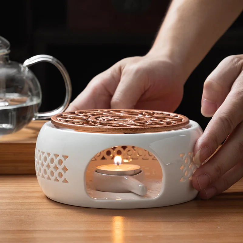 Ceramic Teapot Warmer Holder Base Heating Stove Base Tea Coffee Water ...