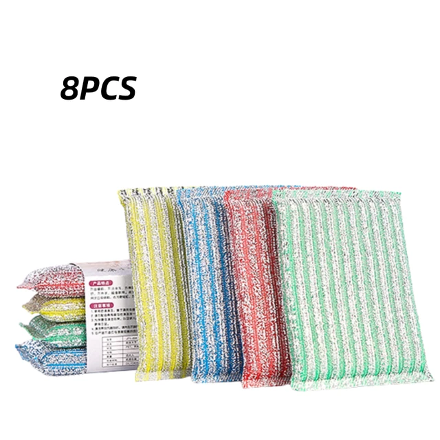 8PCS/Lot Stainless Steel Wire Sponge Scouring Cloth Kitchen ...