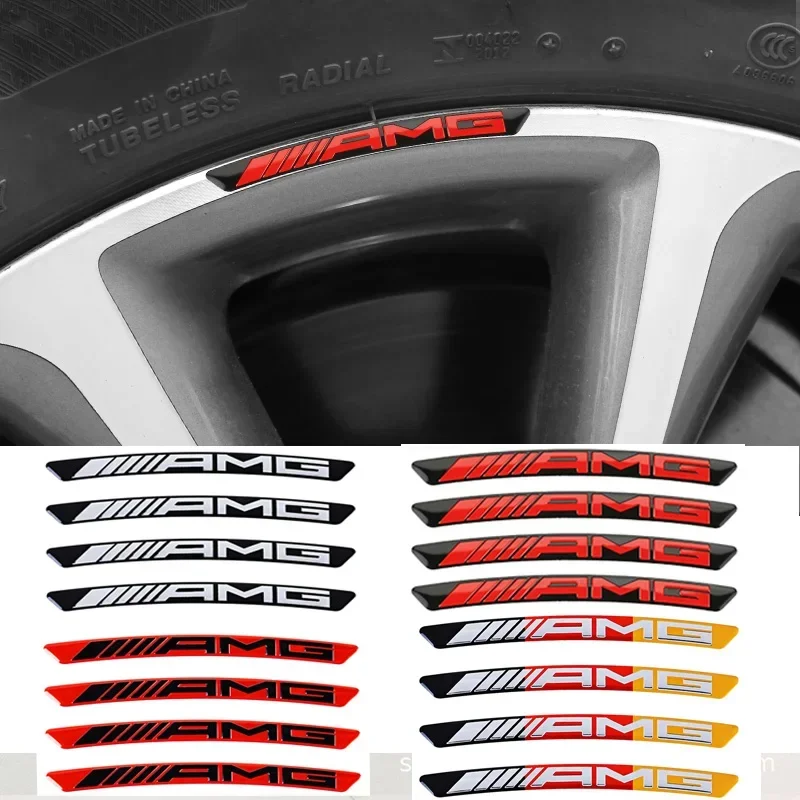 4pcs AMG Emblem Car Wheel Sticker Rims Cover Decal Accessories For ...