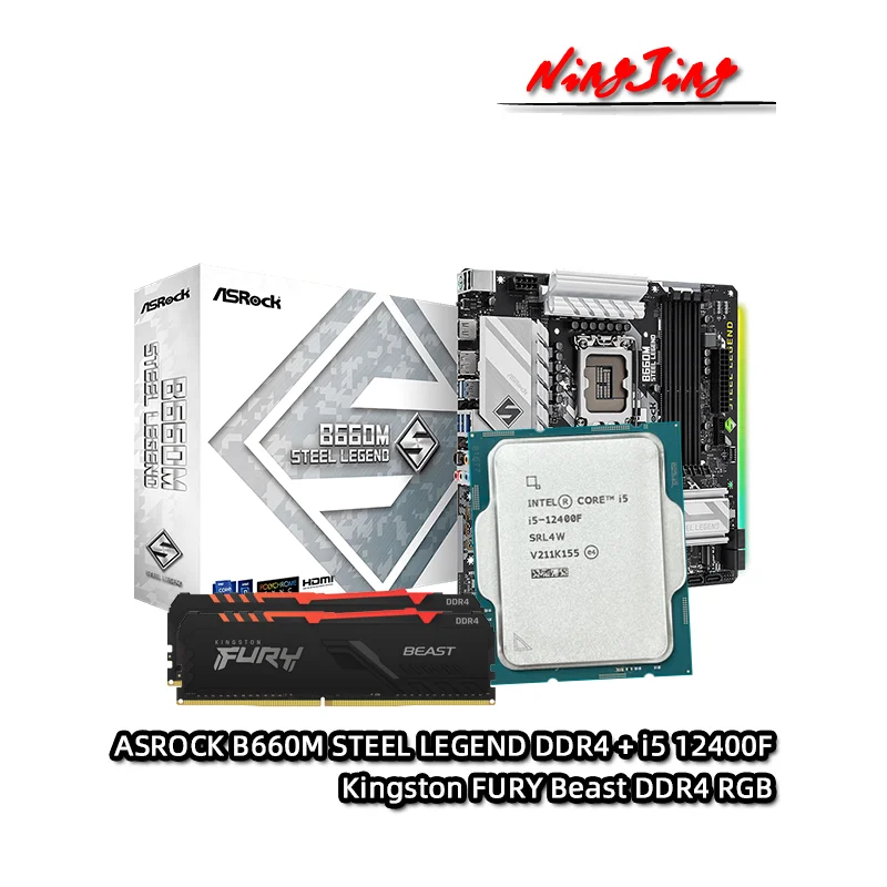 Intel-i5-12400f-cpu-asrock-b660m-legenda-ddr4-placa-m-e-kingston-fury ...