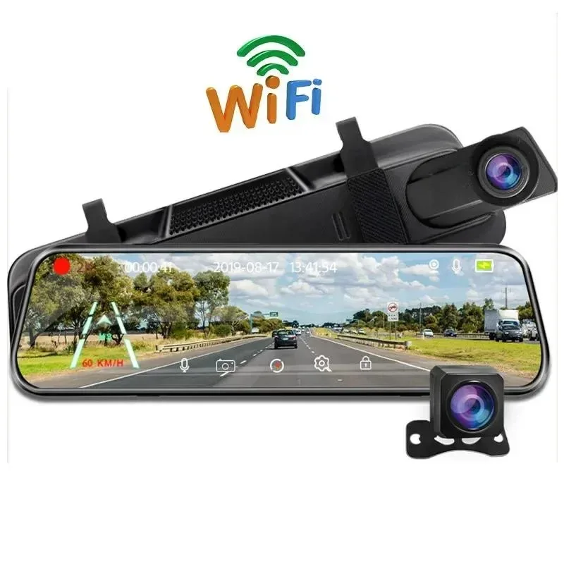 4K10'' Touch Screen Rearview Dash Cam 4K Mirror Car Recorder Stream ...