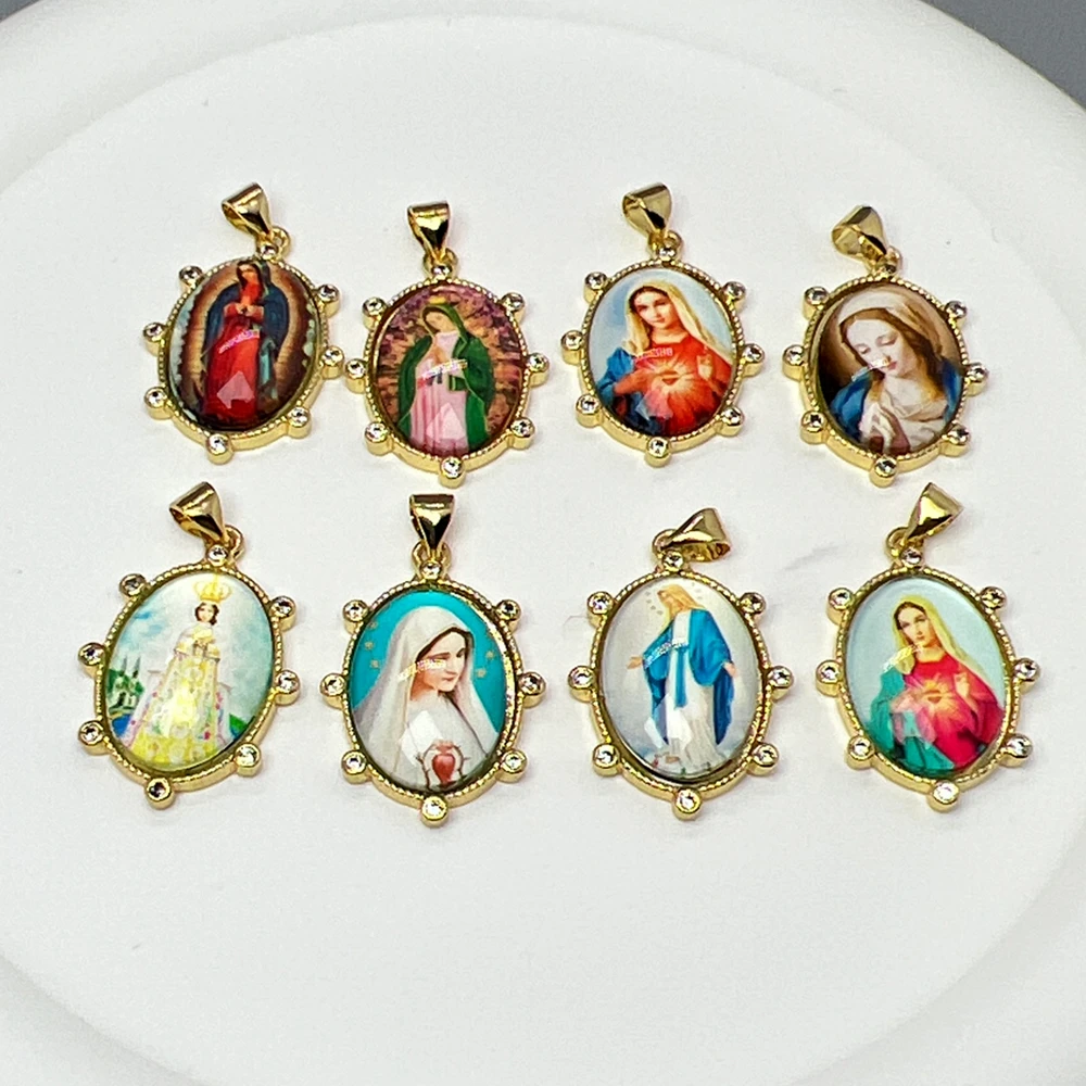 Religious-Portrait-Holy-Virgin-Mary-Guadalupe-Pendants-Charms-Metal ...