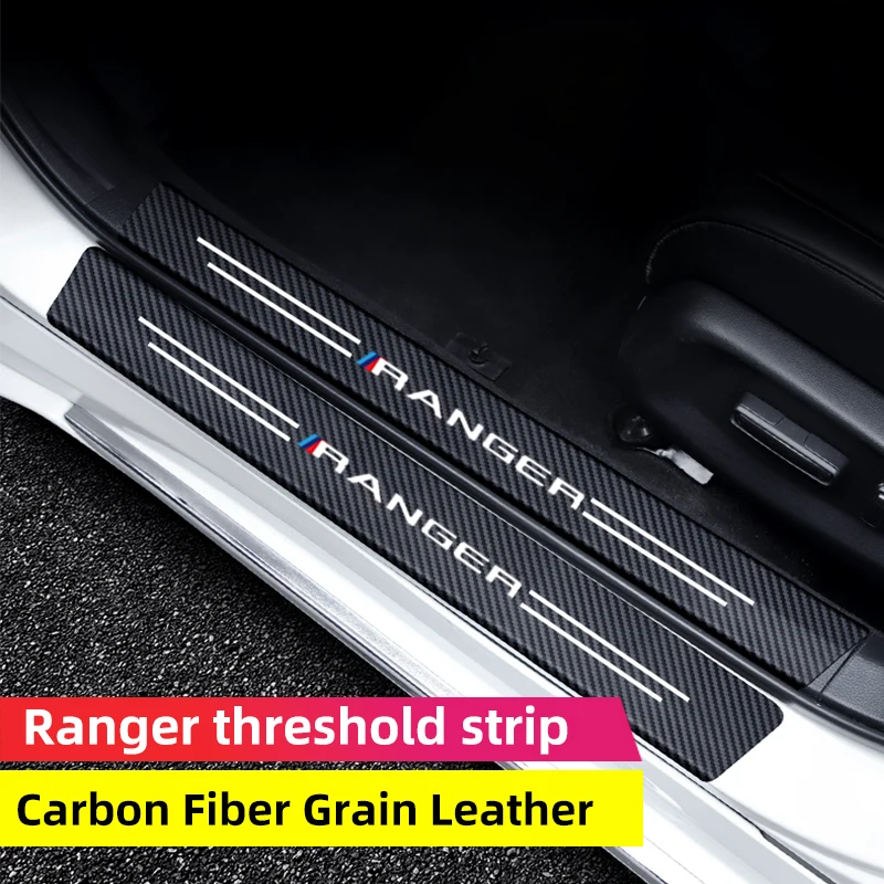 Car-Door-Sill-Strip-para-Ford-Ranger-Fibra-De-Carbono-Textura-Prote-o ...