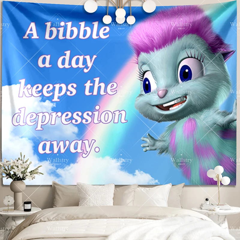 Large-Fabric-Bibble-Say-Trippy-Anime-Meme-Tapestry-Wall-Hanging-For ...