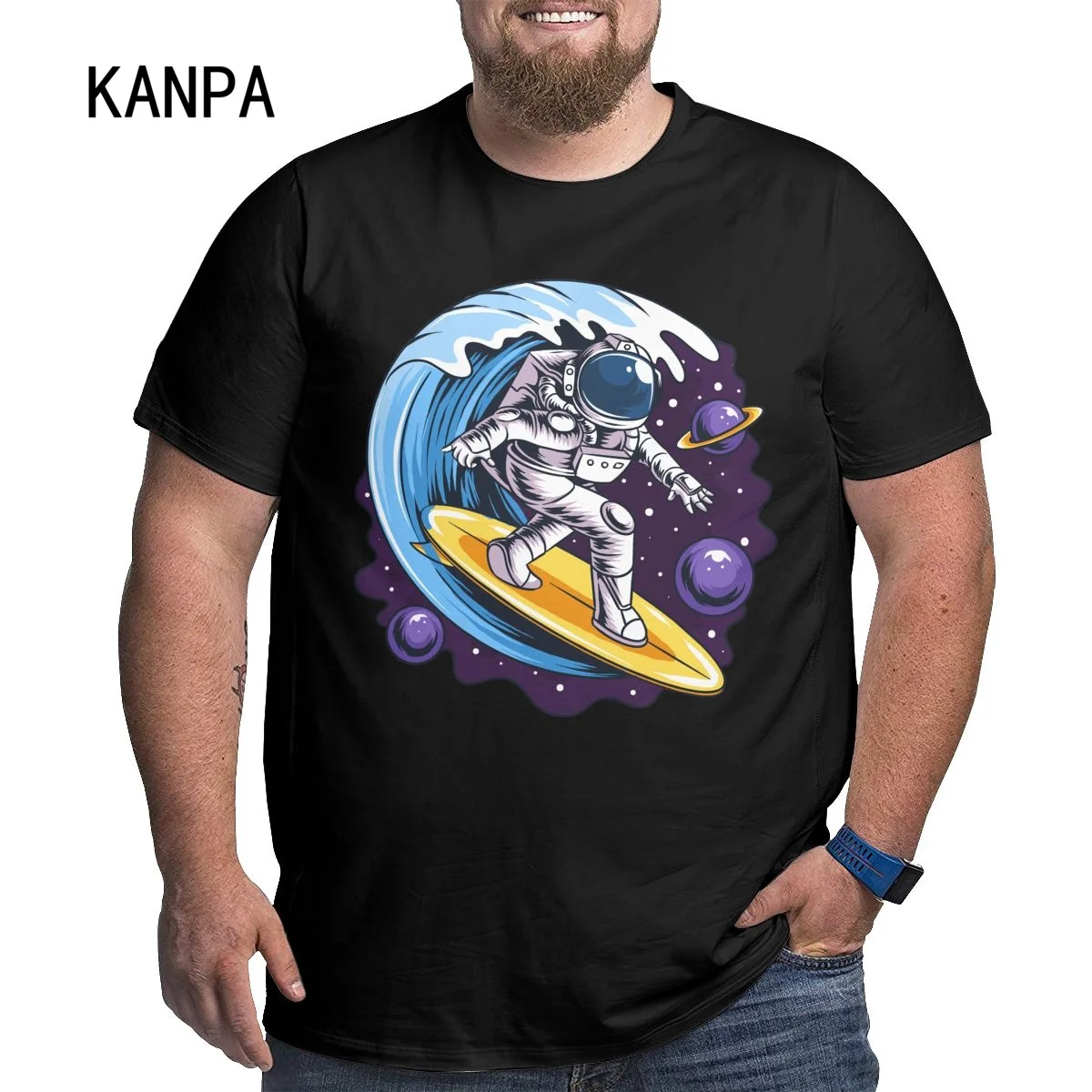Astronauts-Surf-on-a-Surfboard-in-Space-Fashion-TShirts-Men-Graphic ...