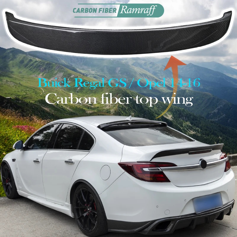 For 2014-2016 Buick Regal GS Or Opel Carbon Fiber Roof Spoiler Top Wing ...