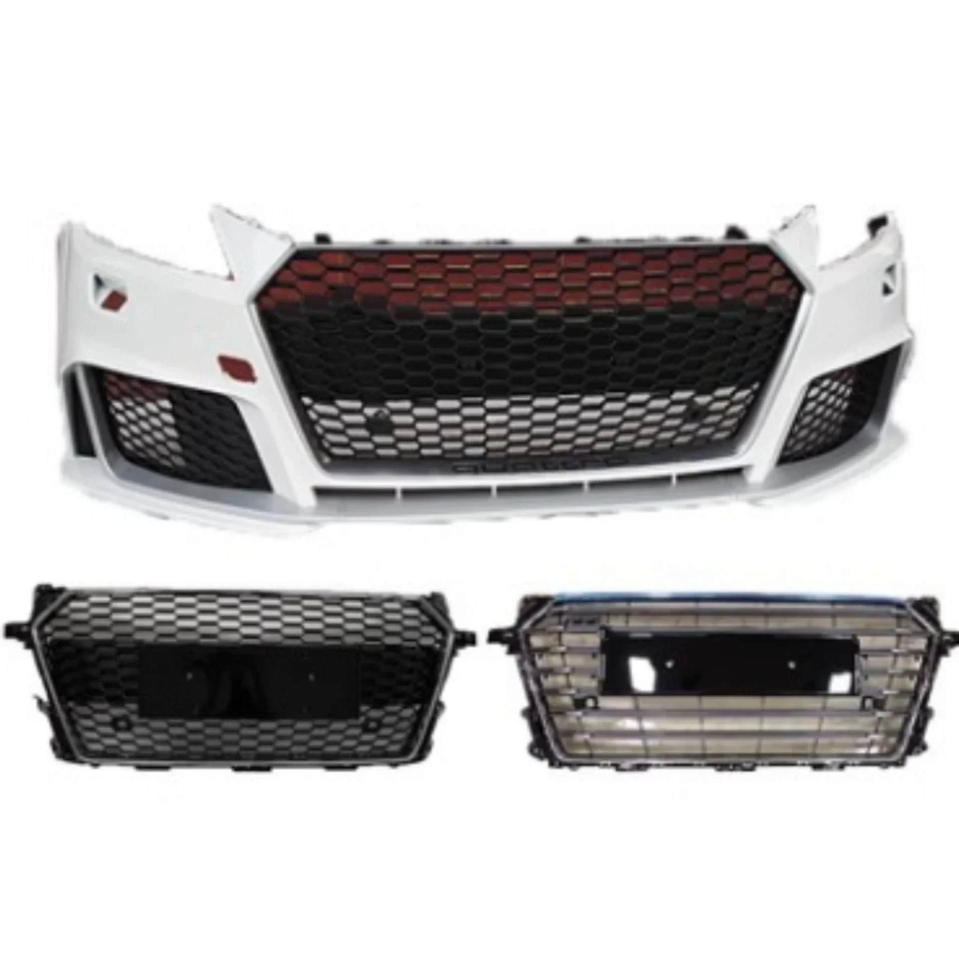 Front-Bumper-Assembly-Grille-Rear-Lip-Tail-Throat-for-Audi-TT-2016-2019 ...