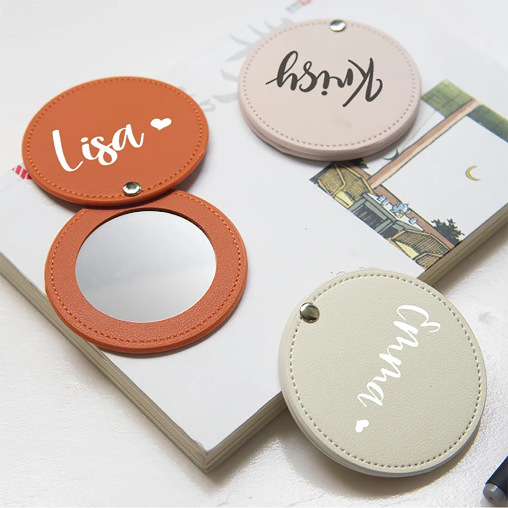 Personalized-Leather-Pocket-Mirror-Mini-Travel-Handheld-Portable-Makeup ...