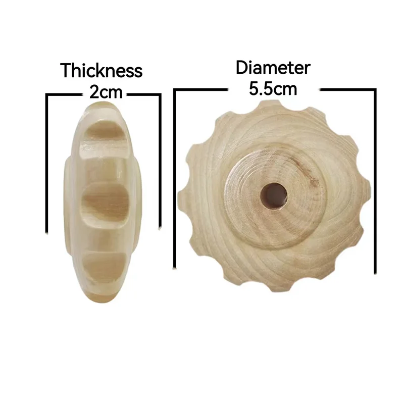 12 wheel Wood Therapy Roller Massage Tool, Curved Designed ...