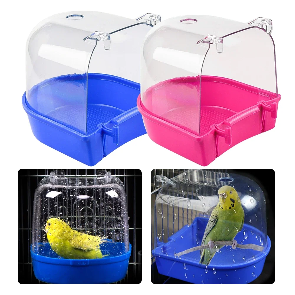 Hanging-Bird-Bath-Cube-Parrots-Bathtub-Bath-Shower-Box-Cage-Accessory ...