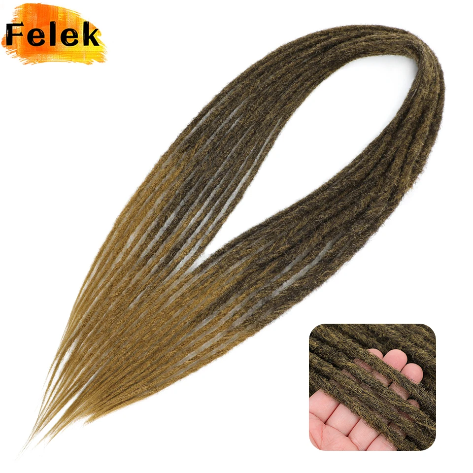 24 Inch Soft Double Ended Dreadlocks Hair Extensions Synthetic Faux ...