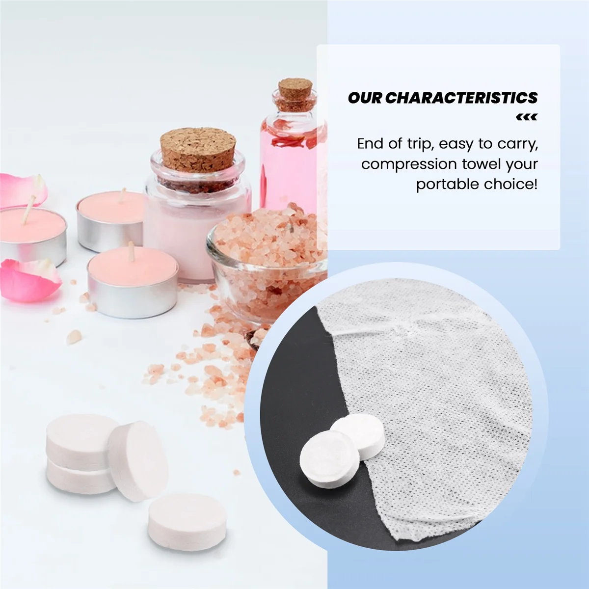 500Pcs Magic Disposable Compressed Towel Wipes Tablet Travel Tissue ...