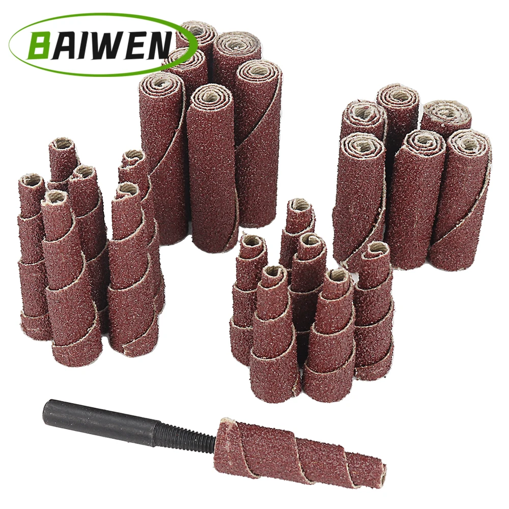 1PC-Tapered-Cone-Head-Sandpaper-Stick-Steel-Shank-Sand-Paper-For ...