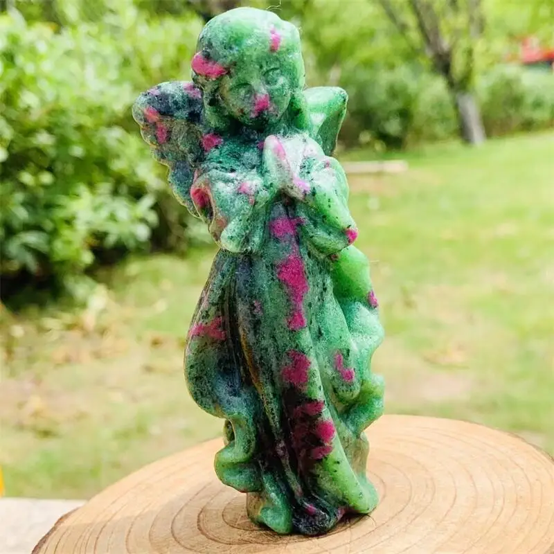 10CM-Natural-Ruby-In-Zoisite-Angel-Carving-Craft-Gift-Feng-Shui-For-Home-Decoration-Stone ...