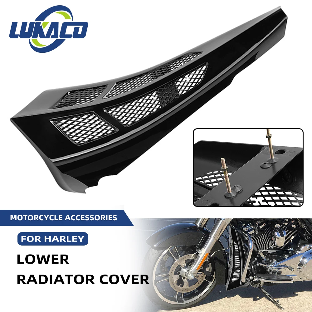 1pc-Black-Motorcycle-Front-Stretched-Chin-Spoiler-Grill-Trim-Cover-For ...