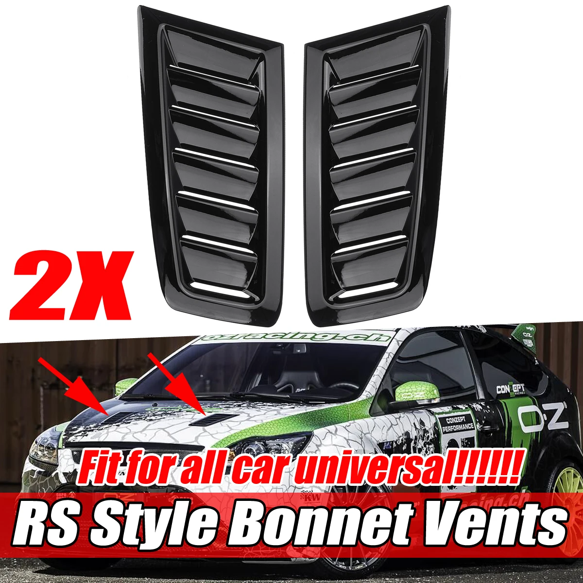 1-Pair-Universal-Car-Front-Bonnet-Vents-Hood-For-Ford-For-Focus-MK2-For ...