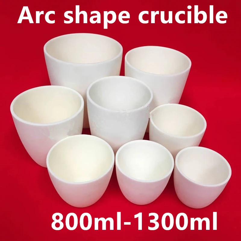 800ml 1300ml 99% Pure Alumina Corundum Crucible / Al2o3 Ceramic ...