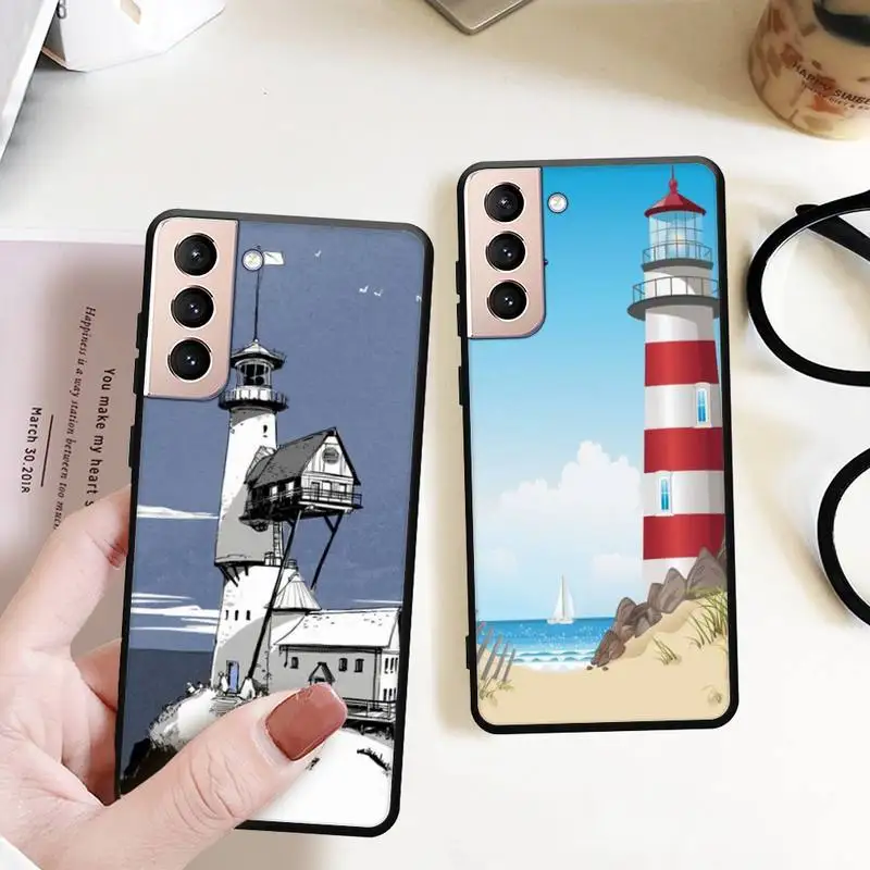 Hand-Painted-Lighthouse-Print-Bird-Seagull-Phone-Case-for-Samsung-S22 ...