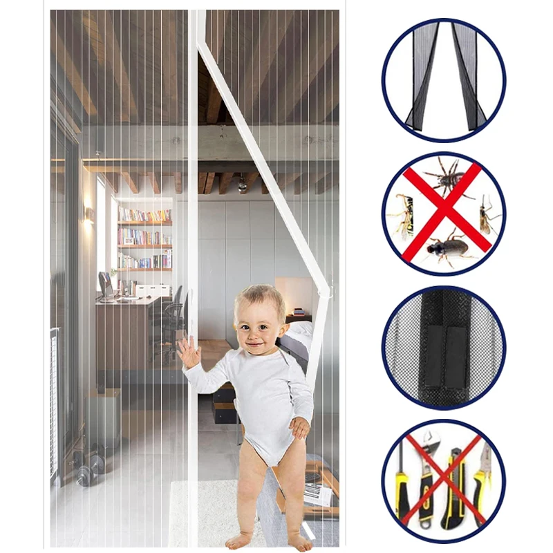 8 Sizes Door Screen Kitchen Curtain Summer Anti Mosquito Insect Fly Bug ...