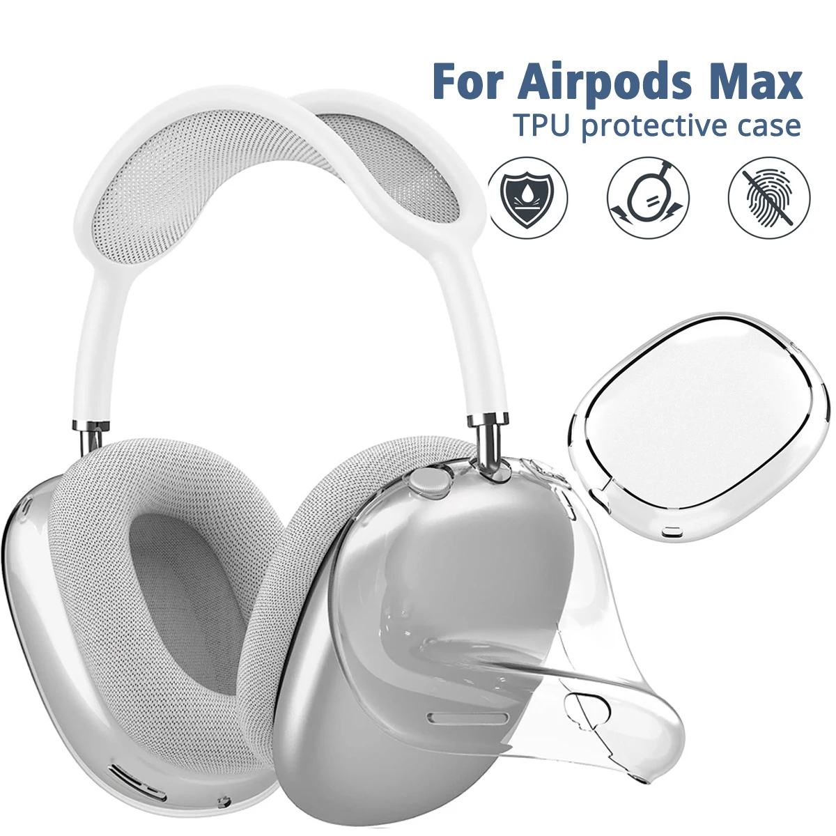 For-AirPods-Max-Transparent-Case-Soft-TPU-Anti-Scratch-Cover-Sleeve ...