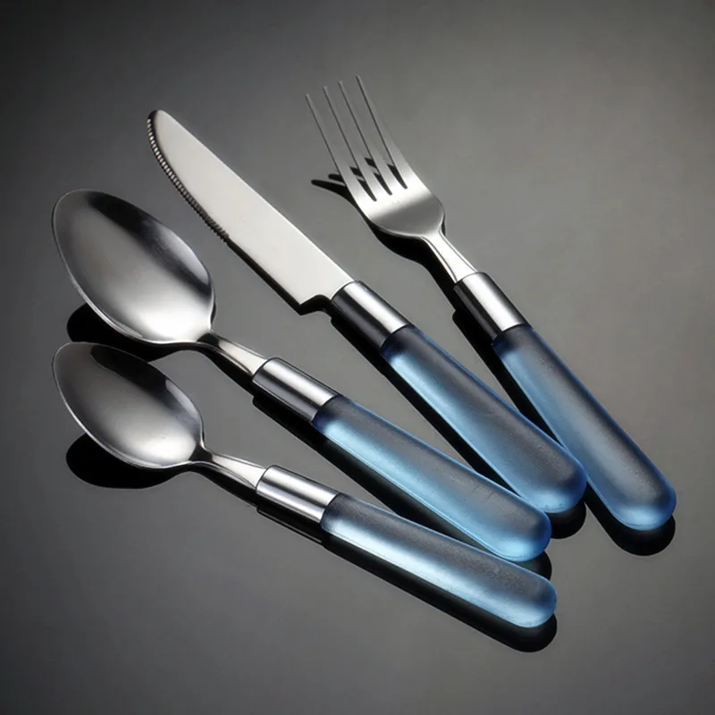 Creative-Cutlery-Set-with-Plastic-Frosted-Handle-Stainless-Steel ...