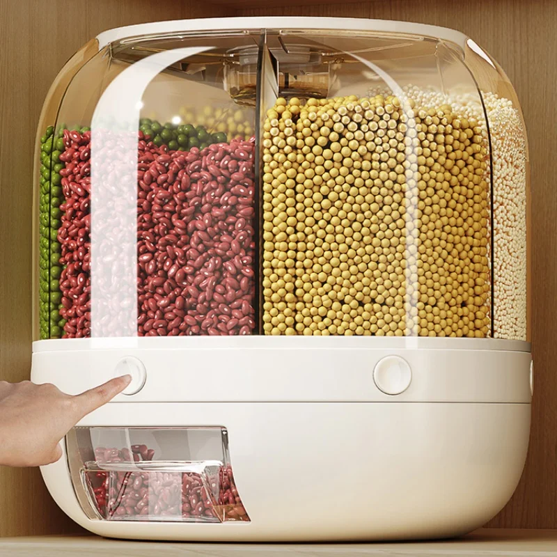 6kg-Rotating-Grain-Dispenser-Food-Storage-Container-Large-Sealed-Rice ...