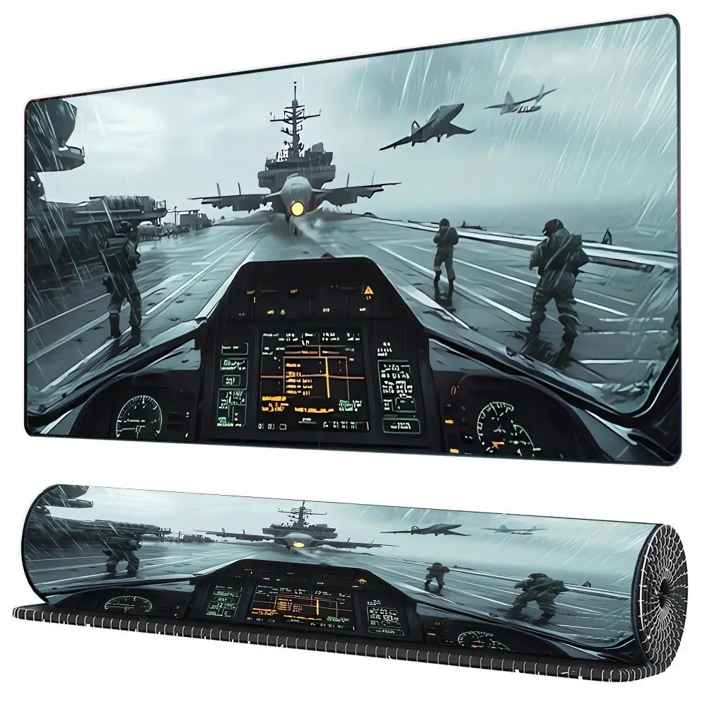 Design of aircraft carrier fighter pattern Mouse Pad Large Computer ...