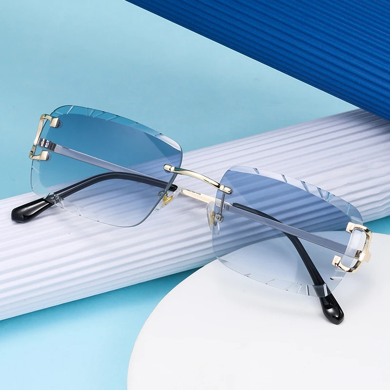 Square-rimless-glasses-Trend-metal-high-grade-men-s-and-women-s ...