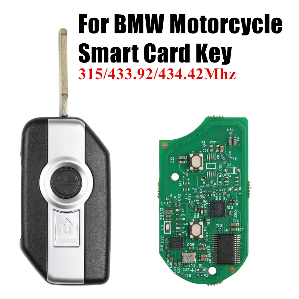For-BMW-Motorcycle-Smart-Card-Key-8A-Chip-2-Buttons-315-433-92-434 ...