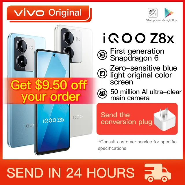 Original VIVO iQOO Z8X Mobile Phone 6.64 Inch LCD Snapdragon 6 Gen1 Octa Core Charge 44W 50M ...
