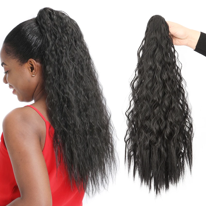 WIGSIN-Synthetic-22Inch-Long-Afro-Kinky-Curly-Ponytail-Extension-Heat ...