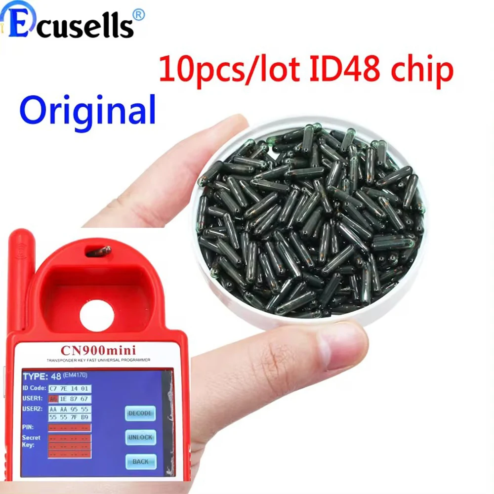 10PCS/lot Original ID48 Glass Chip Auto Transponder Car Blank Key Chip ...