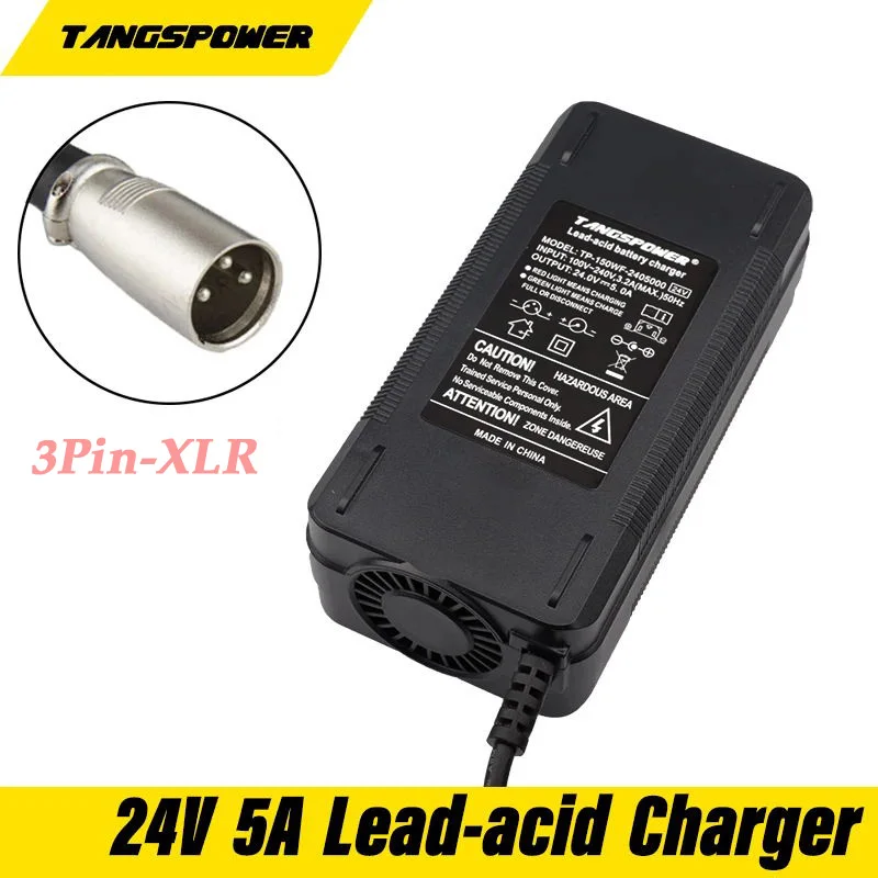 Buy 24V 5A Lead Acid Battery Charger For 28.8V Wheelchair golf cart lead-acid Charger With 3-Pin ...