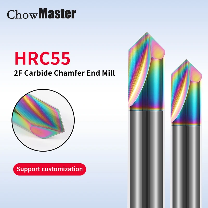 Chowmaster-90-HRC55-Chamfer-End-Mill-Carbide-Chamfering-Milling-Cutter ...