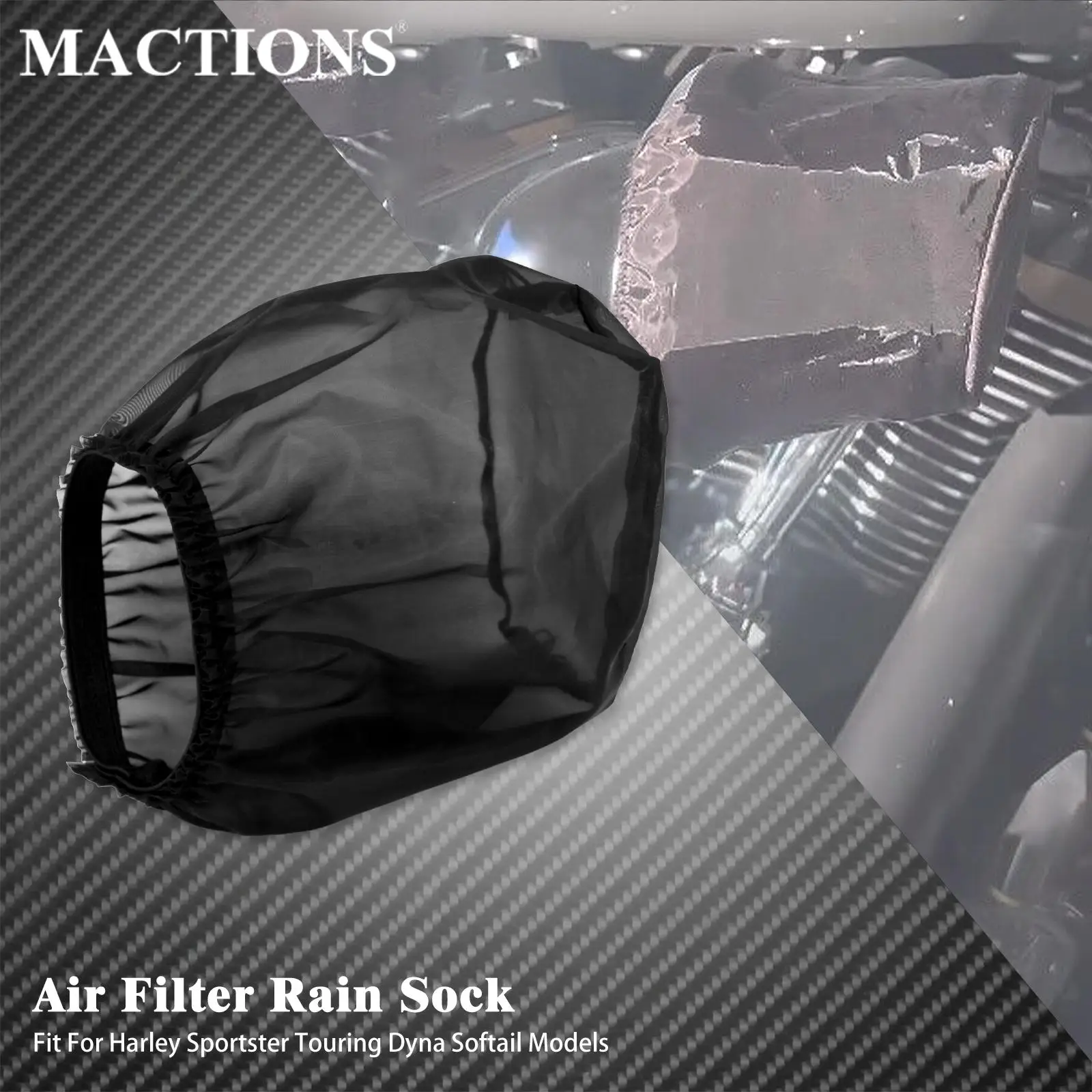 Motorcycle Air Cleaner Filter Rain Sock Waterproof Black Cover For ...