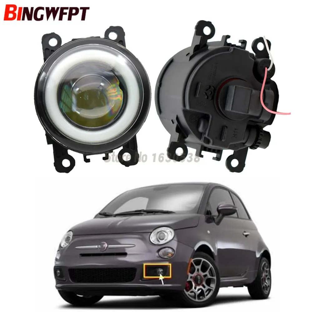 2x-NEW-Angel-Eyes-Car-styling-front-bumper-LED-fog-Lights-with-len-For ...