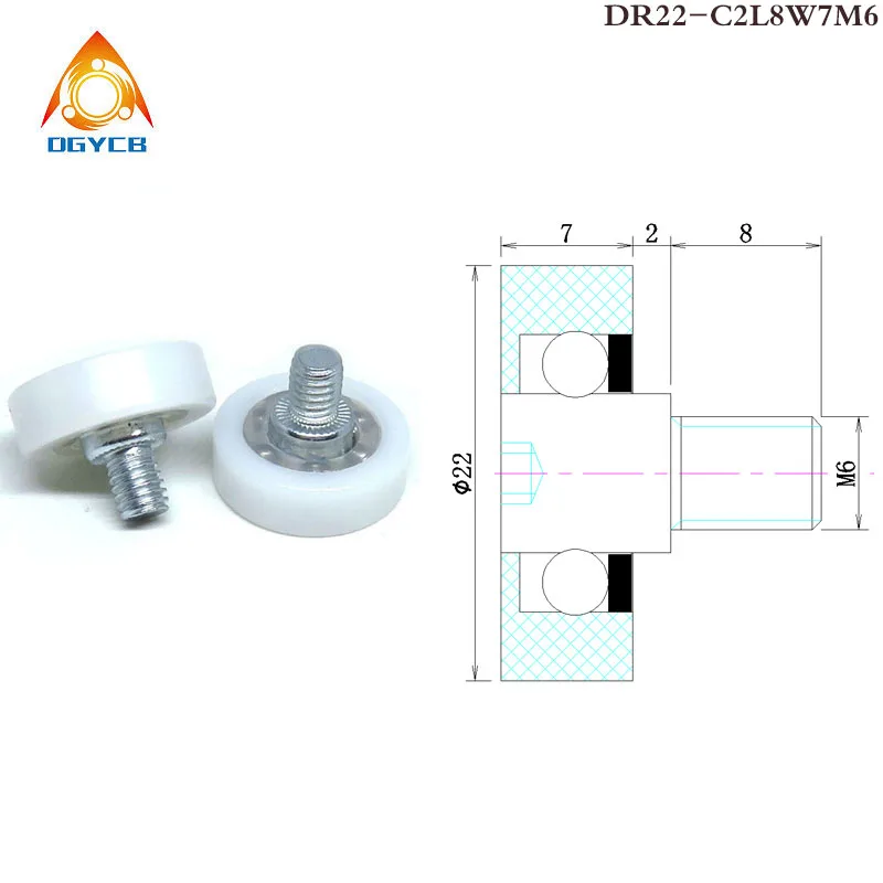 Rouleaux-de-2-2-POM-roulement-filet-M6x8-s-rie-DR22-TOK-remplacement-de ...