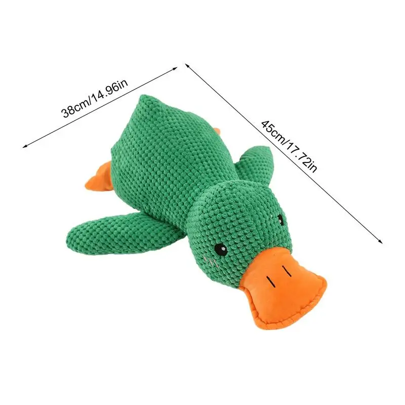 The Mellow Dog Calming Duck Cute No Stuffing Duck with Soft Squeaker ...