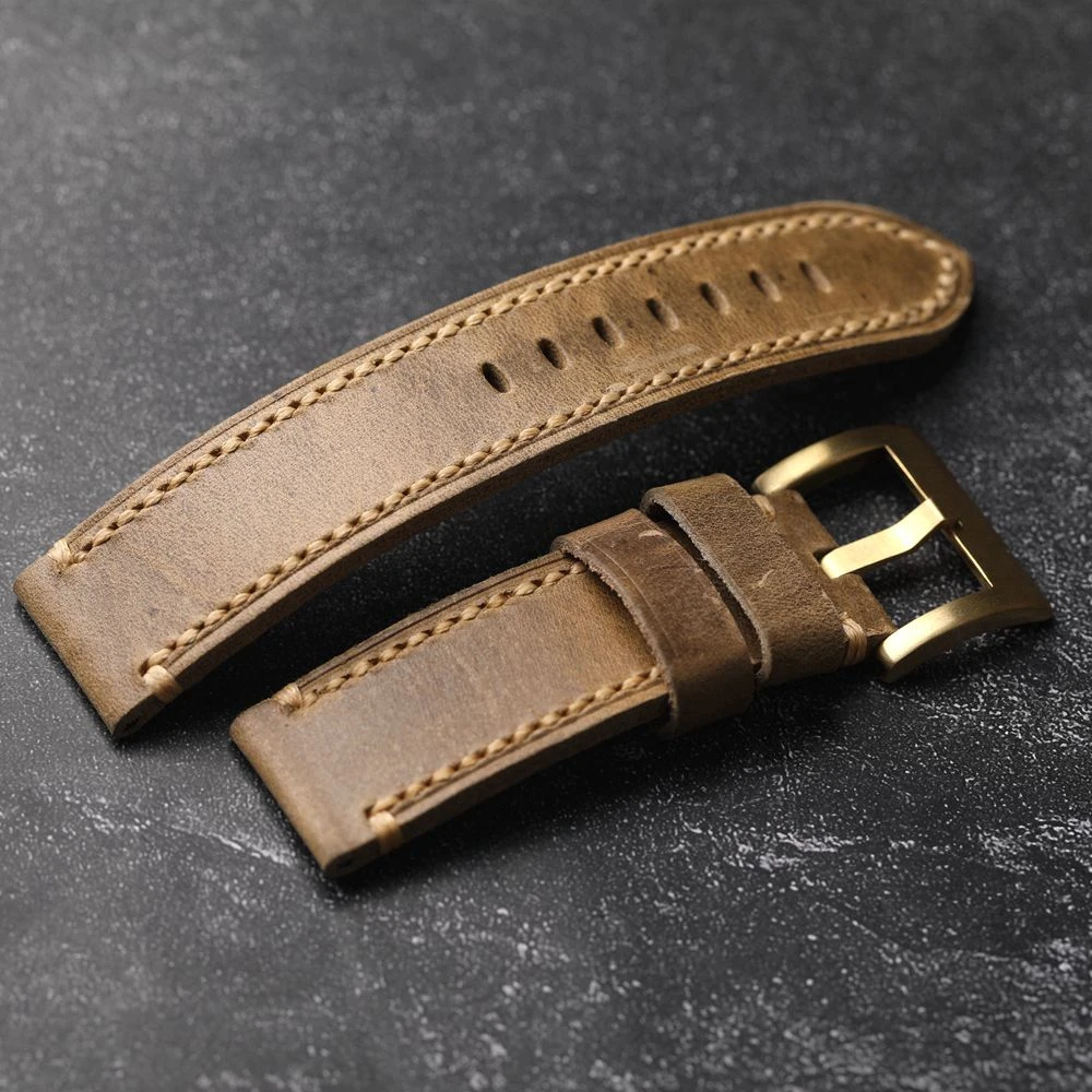 Head-Layer-Cowhide-Fashion-Watch-Band-Strap-Vintage-Leather-Watchband ...