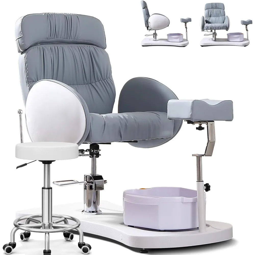 Pedicure-Chair-Unit-w-Bowl-and-Footrest-and-Stool-360-Swivel-Pedicure ...