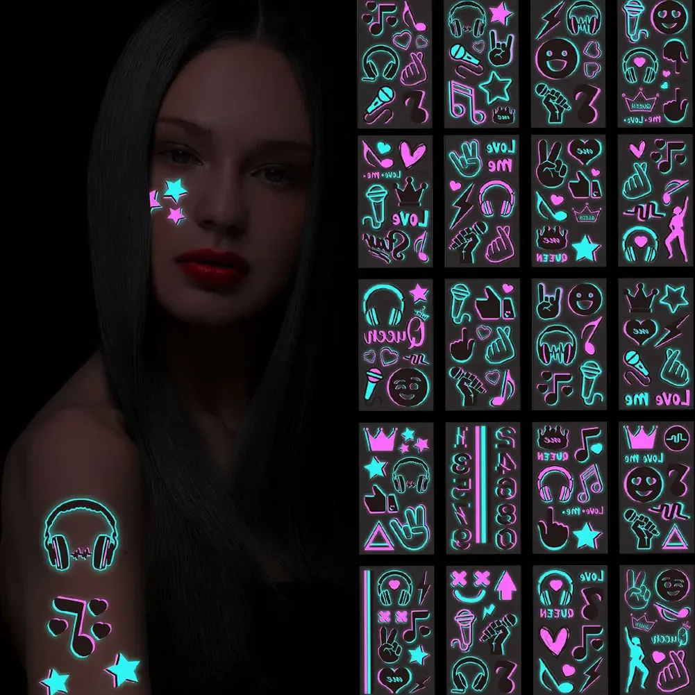 10pcs-pack-Music-Note-Skin-Sticker-Tattoo-Temporary-Headphone-False ...