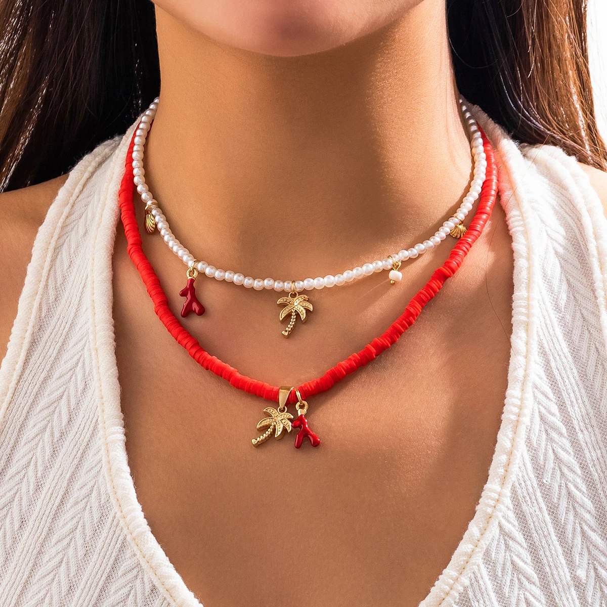 PuRui-Bohemia-Polymer-Clay-Beads-Shape-Charm-Necklace-Fashion-Women ...